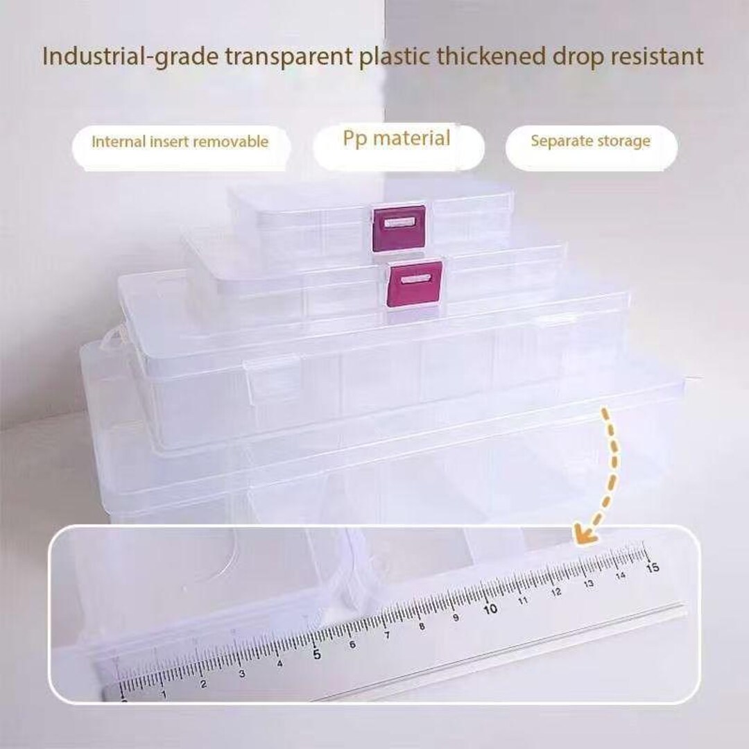 Multi-compartment Loose Parts Storage Box, Transparent Plastic ...