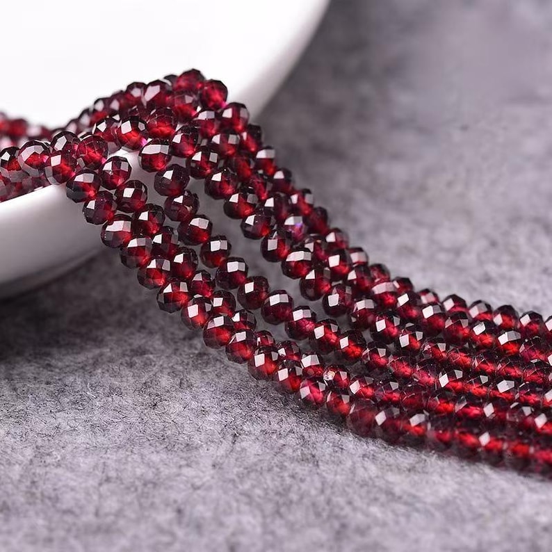 Natural Garnet Round Beads for DIY Jewelry 1 Strand - Etsy