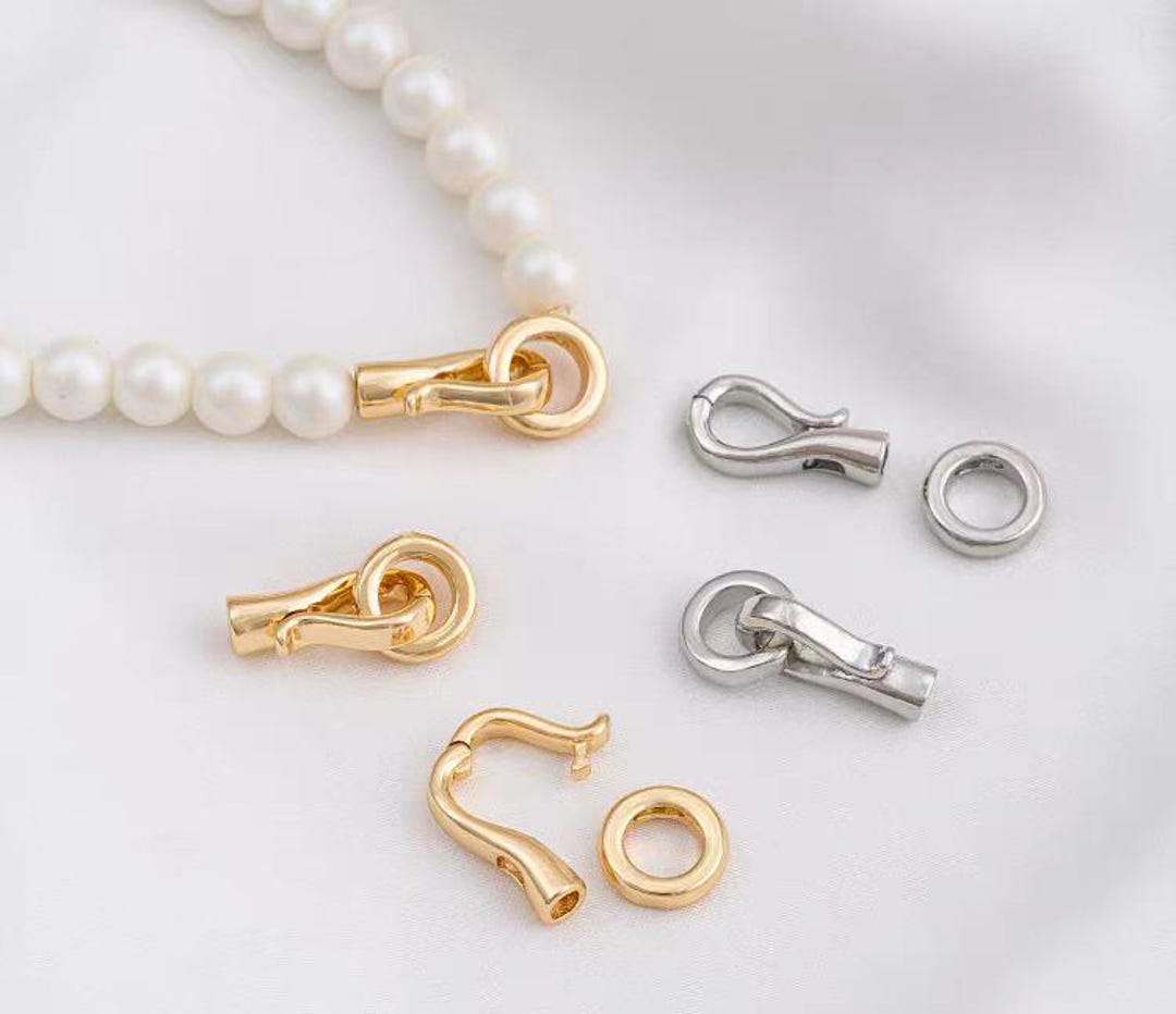 14K Gold-filled, Color-retaining Fishhook-shaped Pearl Clasp for ...