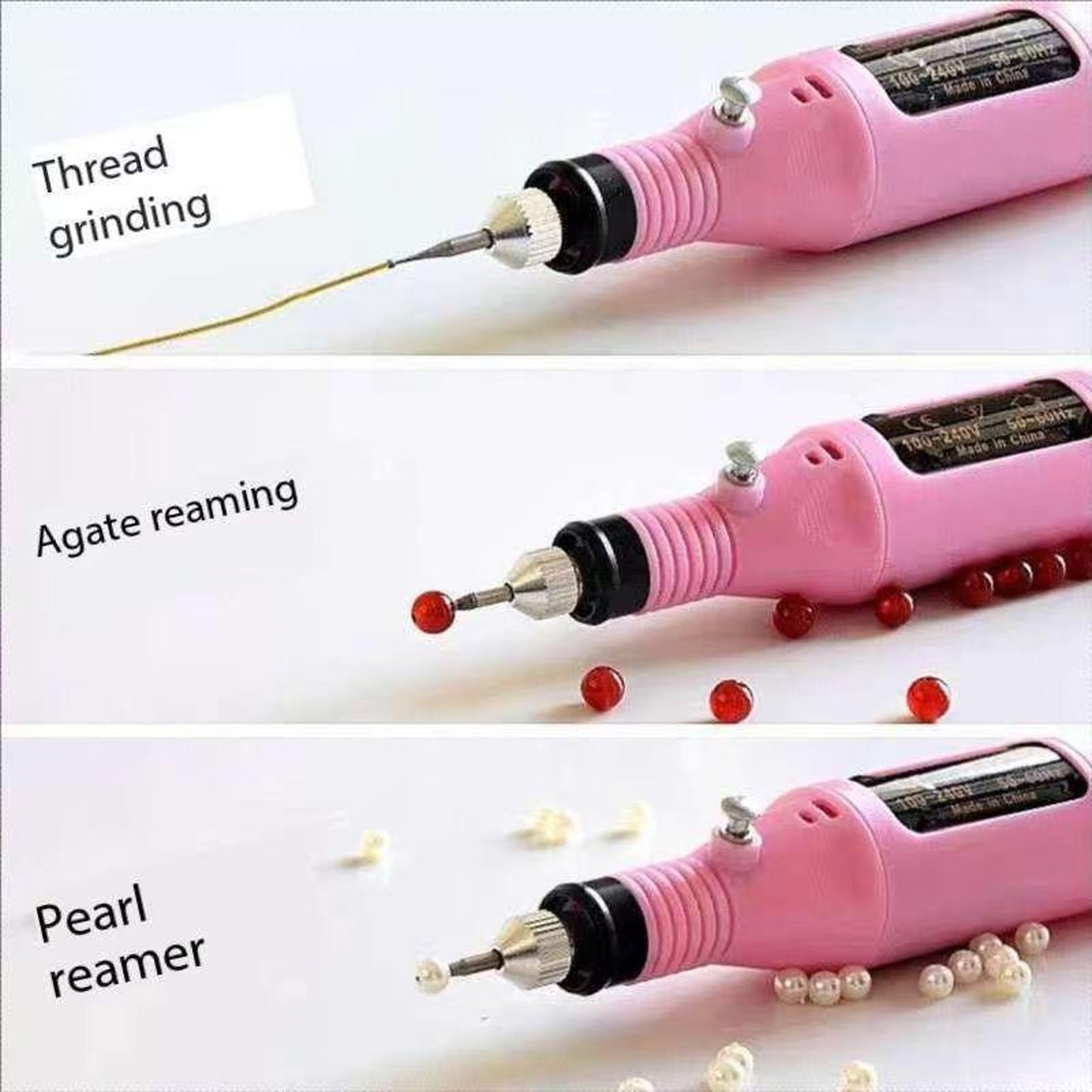 Electric Wire End Polisher & Expander Tool for Pearl Agate Beads - DIY ...