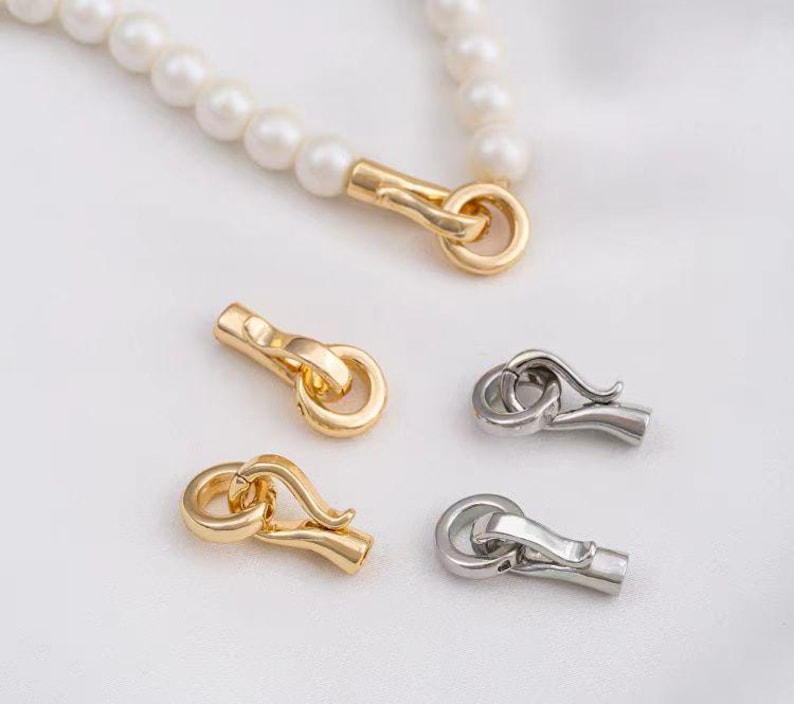 14K Gold-filled, Color-retaining Fishhook-shaped Pearl Clasp for ...