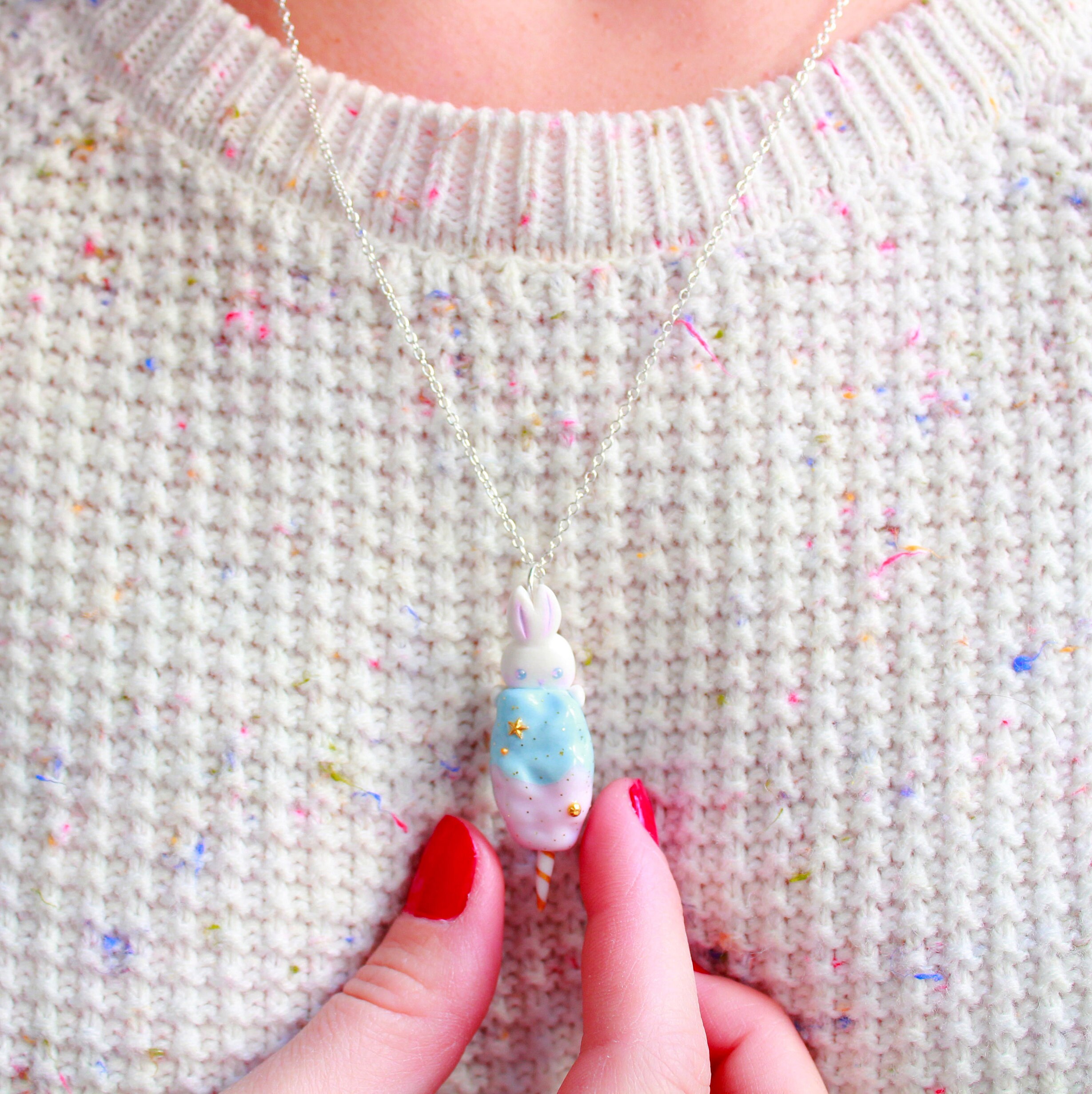 Cotton Candy Necklace/ Cotton Candy Charm/ Kawaii Jewelry/ | Etsy