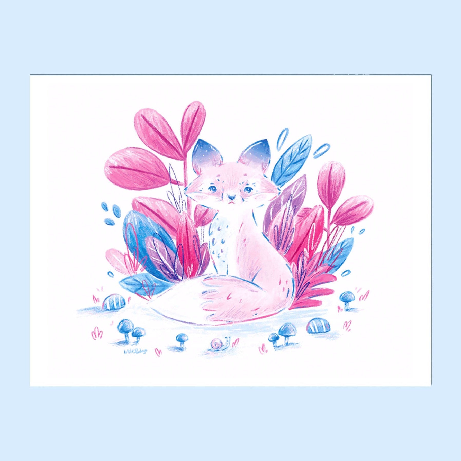 Fox Art Print Cute Fox Art Fox Wall Art Wildlife Print | Etsy