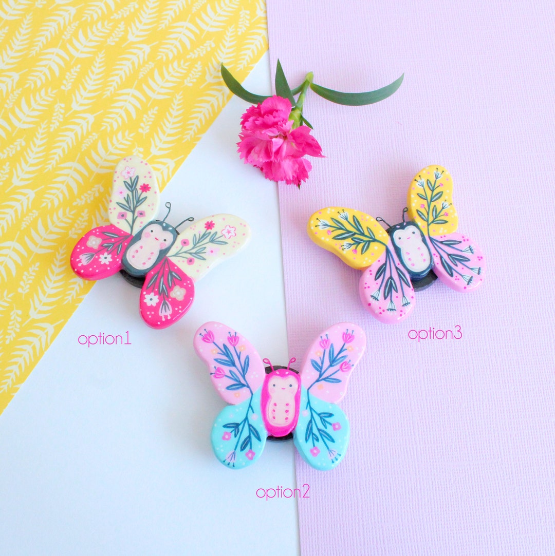 Butterfly Magnet / Colorful Butterfly / Polymer Clay Magnet/ Butterfly ...
