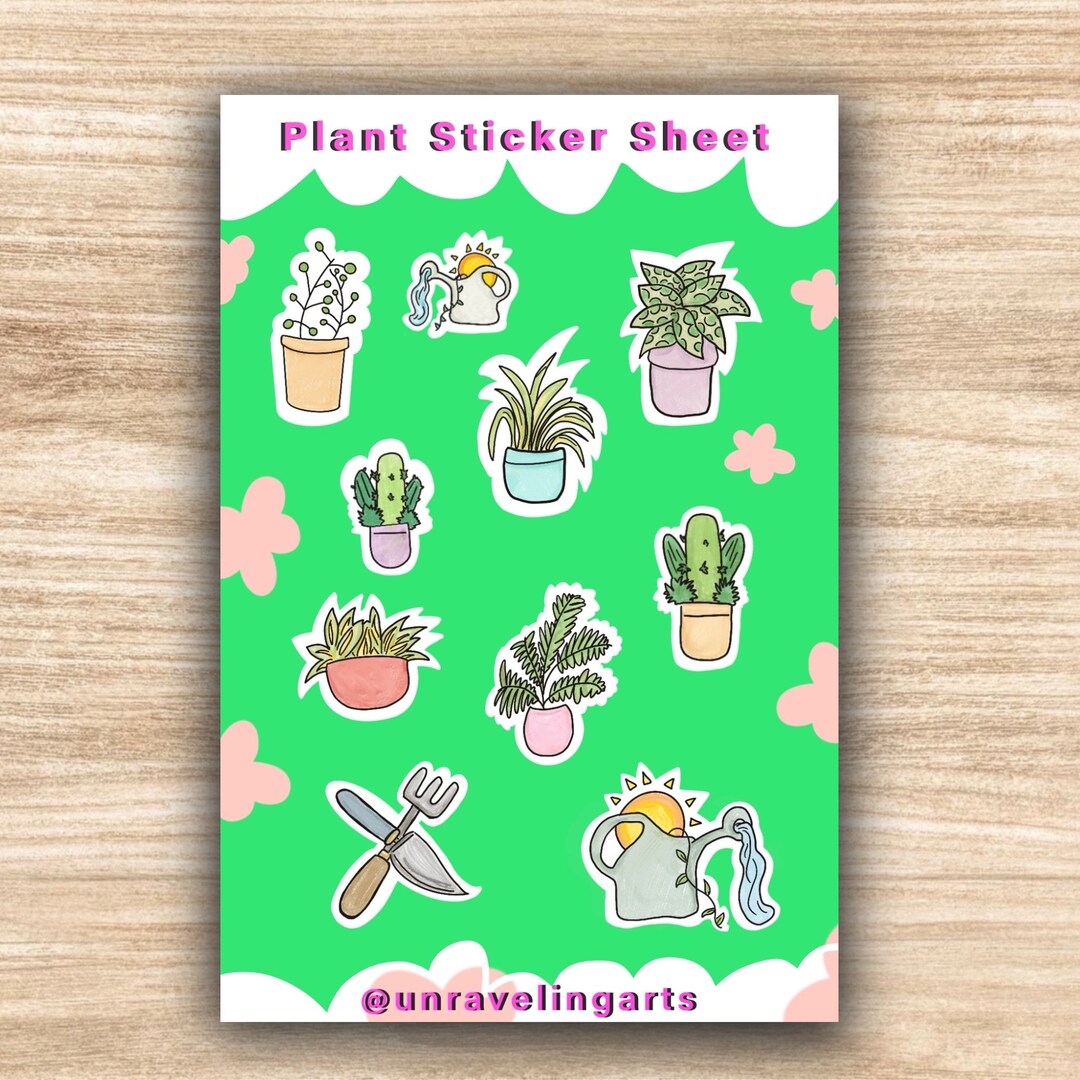 Plants Lover Stickers 10 Piece Sheet Sticker Flowers Laptop Computer ...
