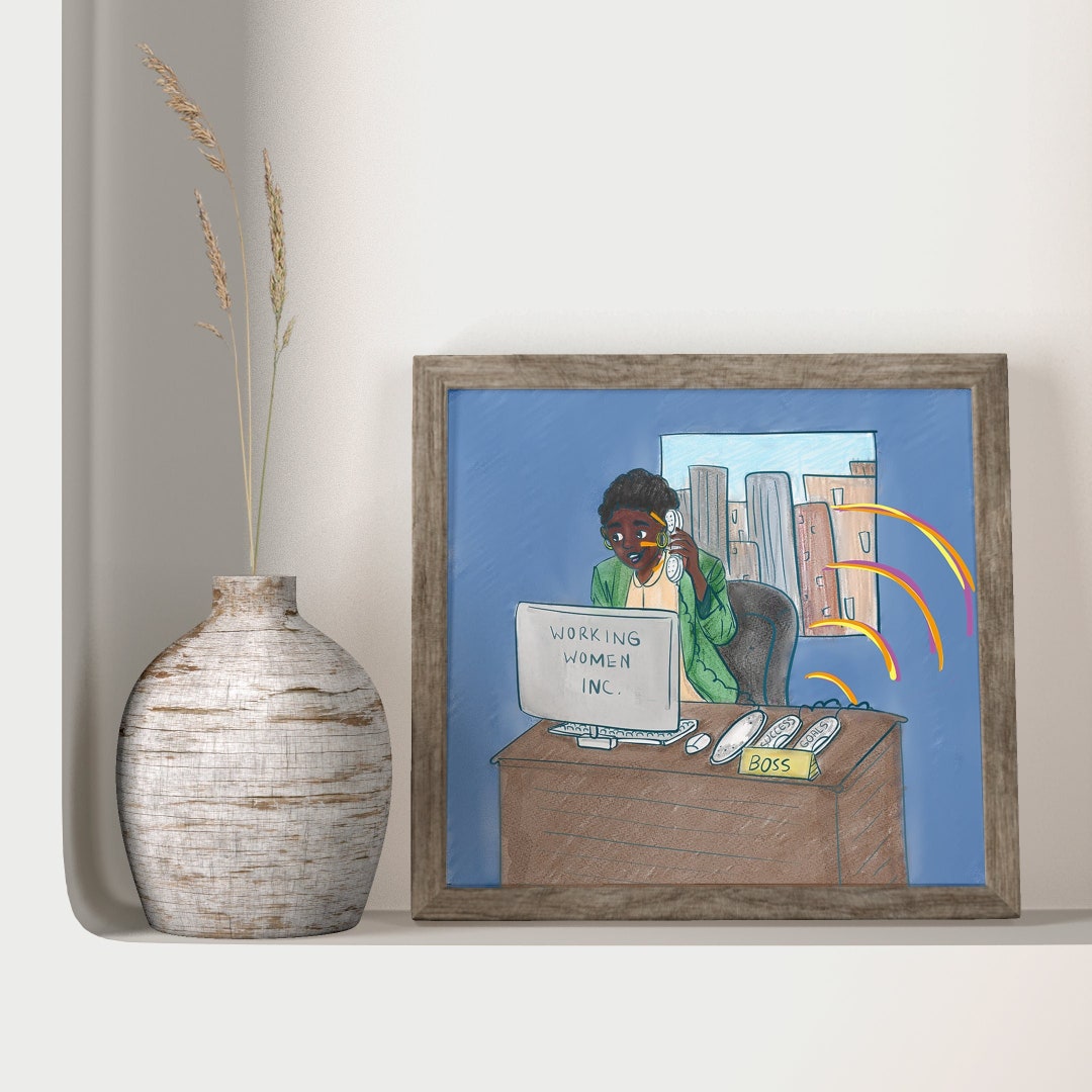 Independent Working Women Black Girl Art Hard Work Girl Illustration ...