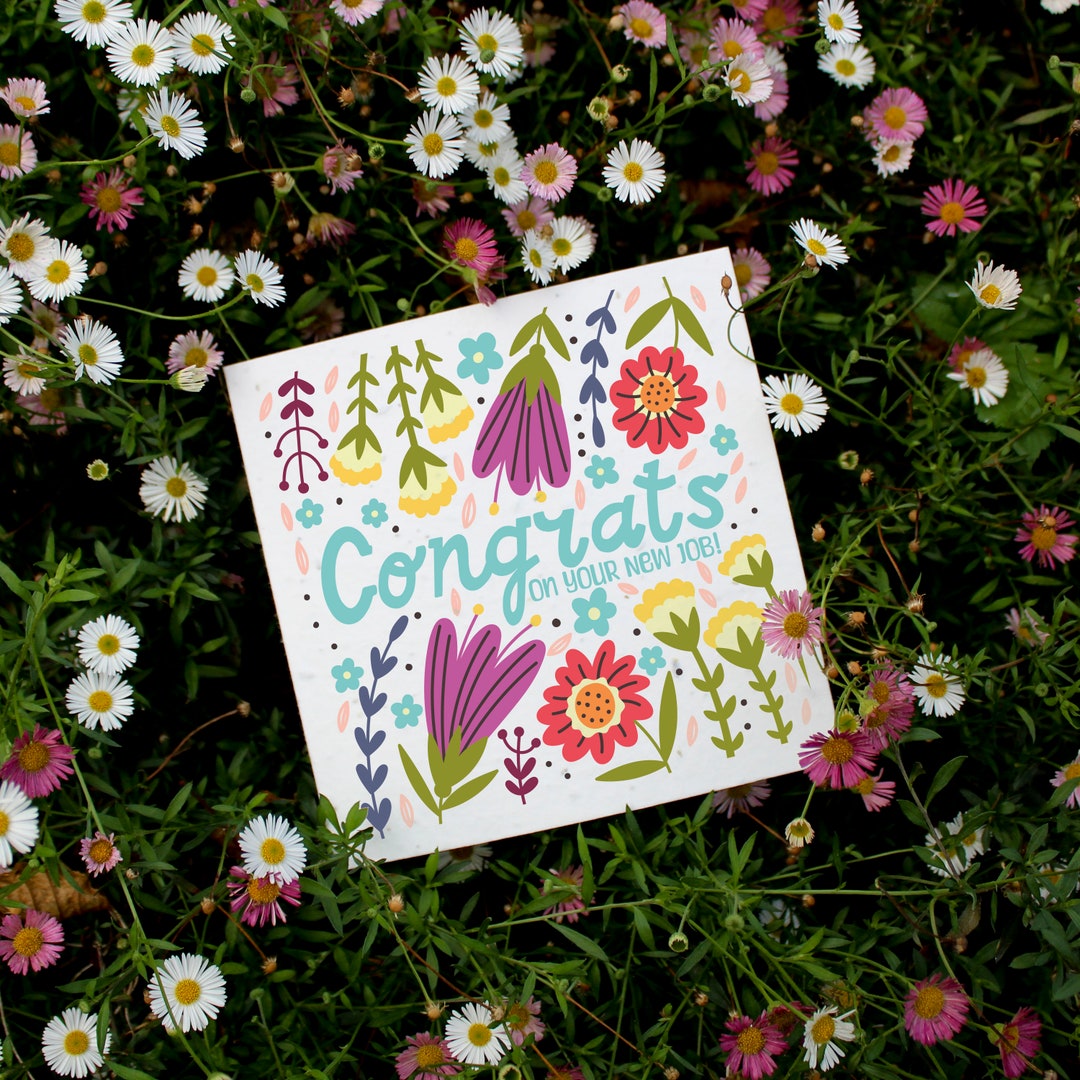 New Job Card Wildflower Congratulations Card Eco-friendly and Plantable ...