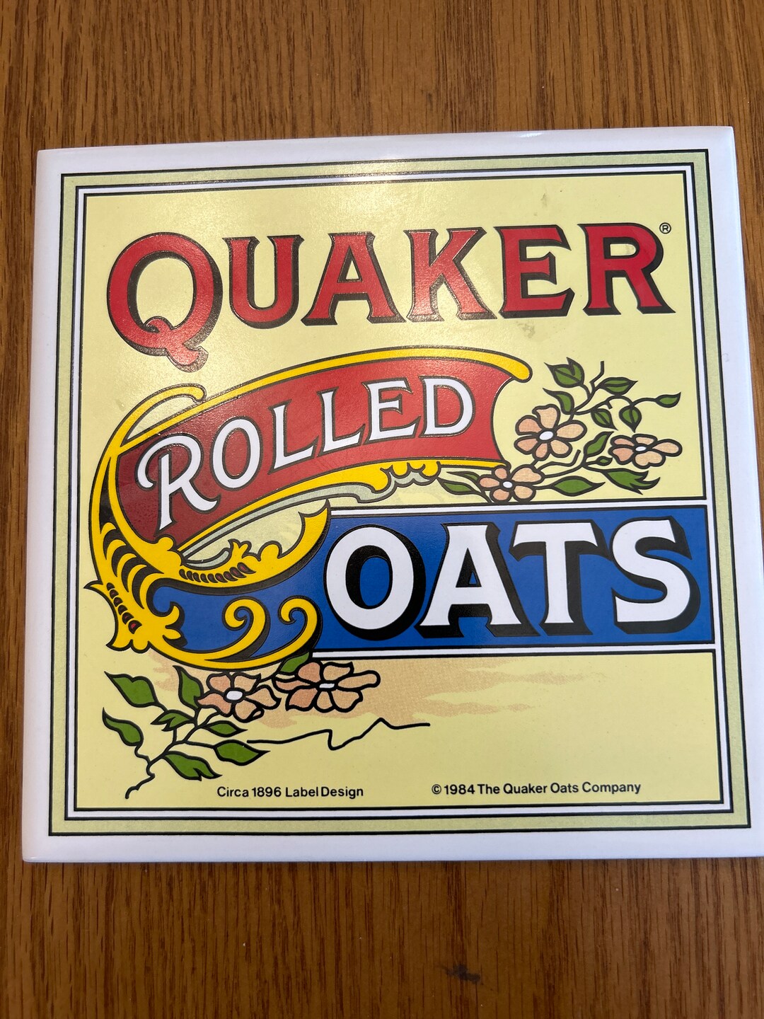 Quaker Oats Tile Trivet Vintage Ad Reproduction Farmhouse Kitchen Decor ...