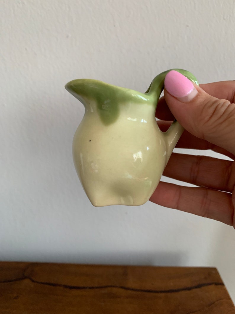 Mini Ceramic Pitcher and Bowl Set 3 Inches Tall Creamy Light - Etsy