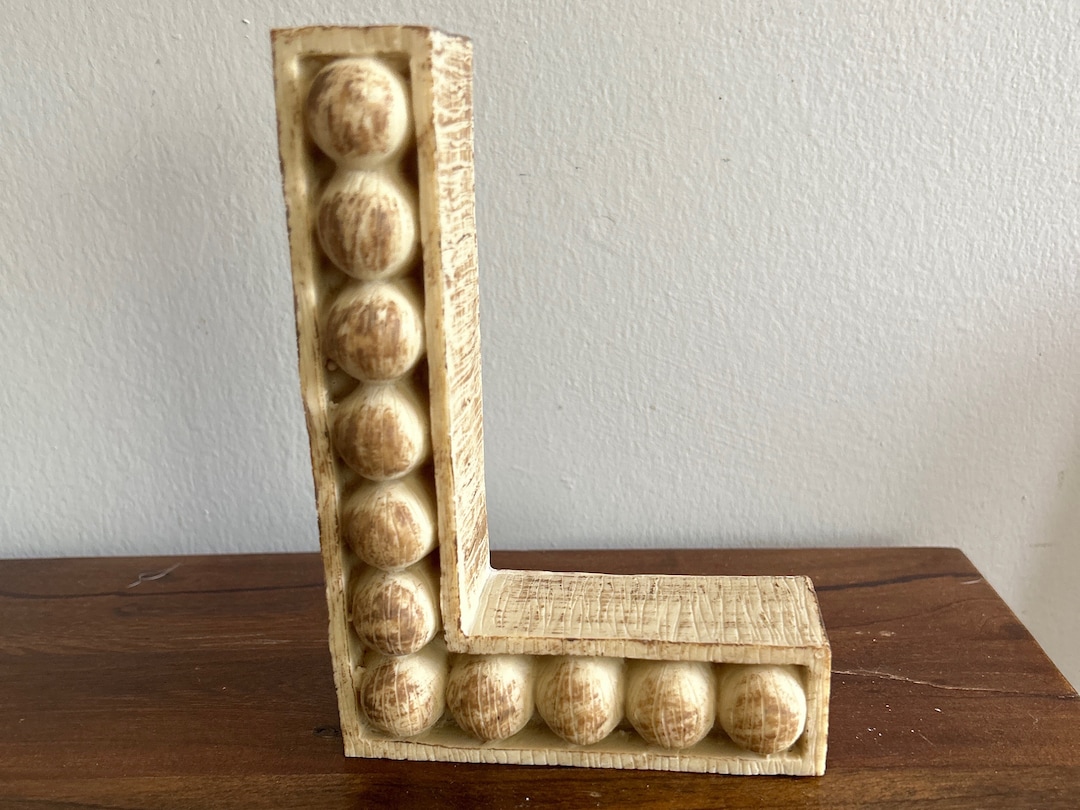 Letter L Resin Wood Look Alphabet Initial Shelf Decor 6 1/2 Inches Tall ...