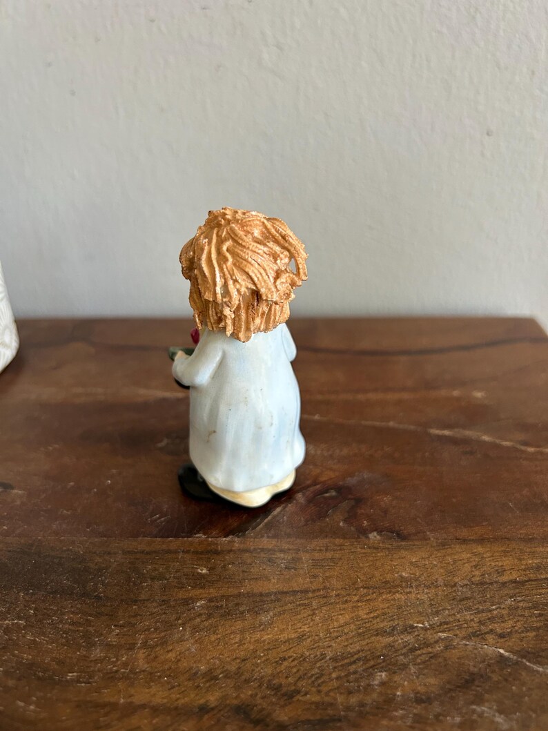 Enesco Porcelain Clown Spaghetti Hair Holding Hat and Flowers 1984 ...