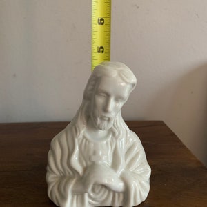 White Porcelain Jesus Bust Praying Lord and Savior Vintage Ceramic ...