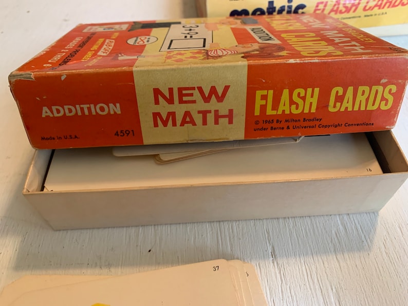 Vintage Flash Cards New Math 1965 and Metric 1977 Home School ...