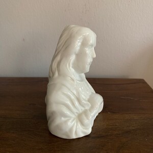 White Porcelain Jesus Bust Praying Lord and Savior Vintage Ceramic ...