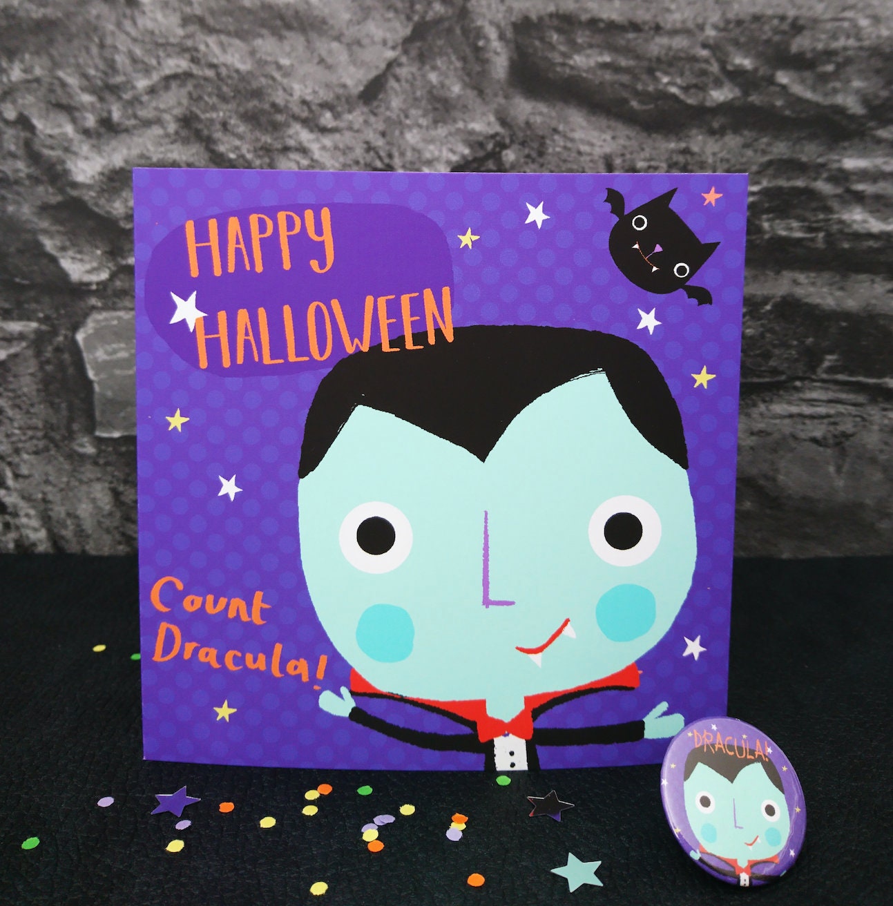 Happy Halloween Dracula Greeting Card | Etsy