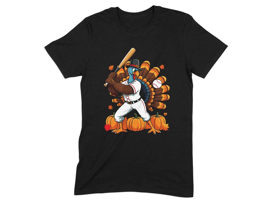 Turkey Playing Baseball Thanksgiving Shirt, Turkey Baseball Shirt ...