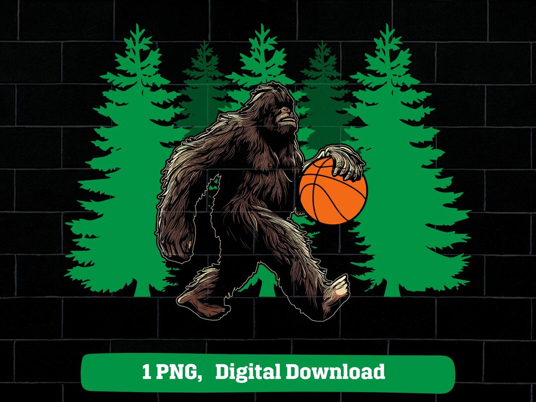 Bigfoot Basketball PNG: Sasquatch Digital Art (instant Download File ...