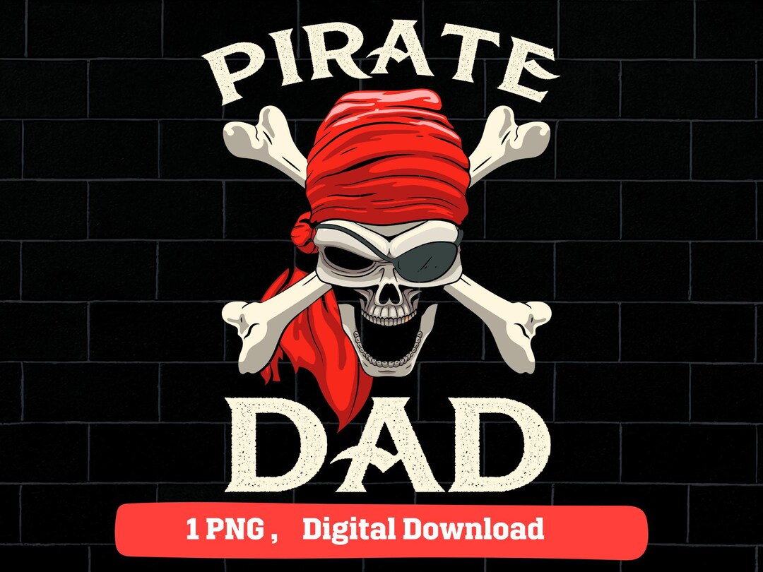 Pirate Dad Png, Pirate Dad Skull Head Bandana Png - Etsy