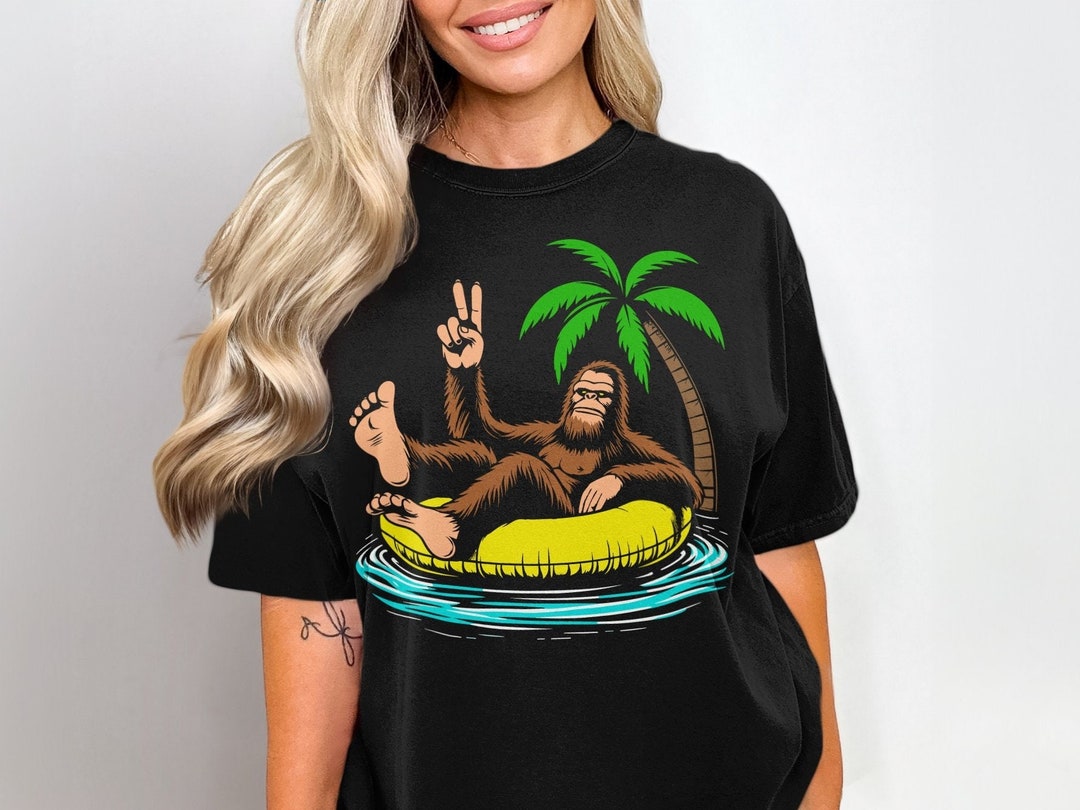 Beach Bigfoot Shirt, Beach Sasquatch Shirt, Summer Vacation Bigfoot T ...