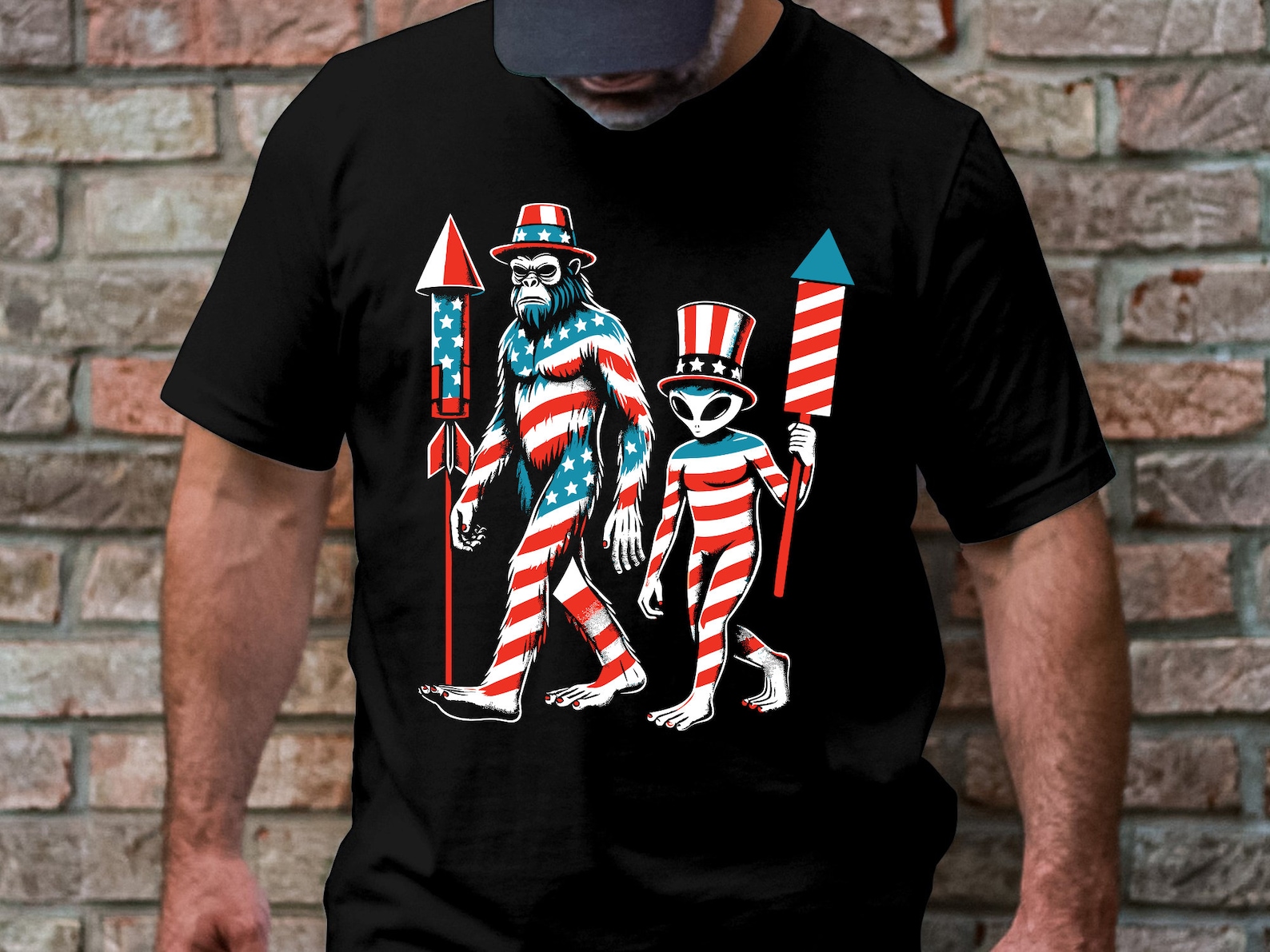 Bigfoot Alien Fireworks Svg, Alien Bigfoot 4th of July Png Svg Bundle ...