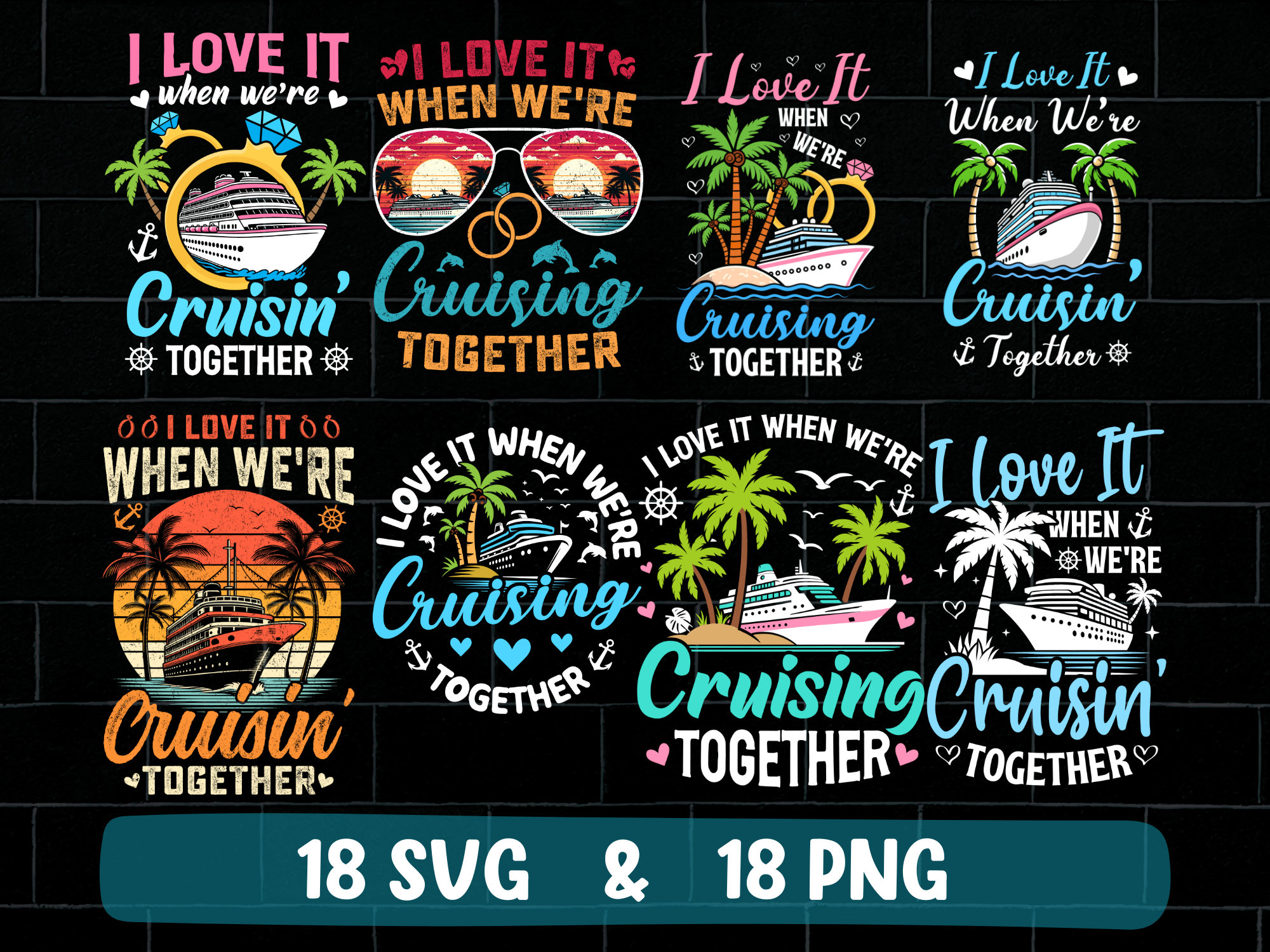Couples Cruising SVG PNG Bundle: Vacation Designs (digital Download) - Etsy