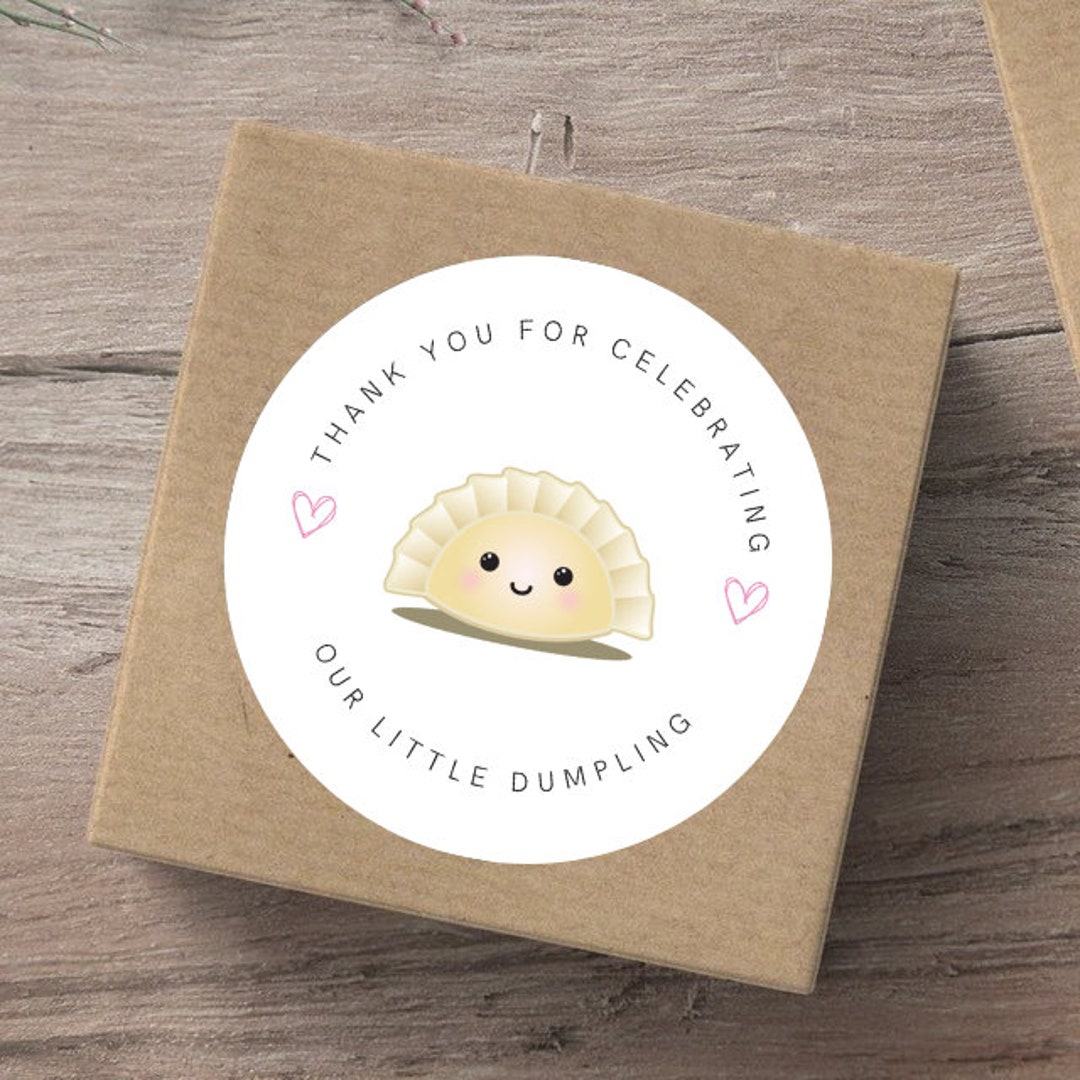 Pink Dumpling Baby Shower Thank You Stickers (digital Download) - Etsy