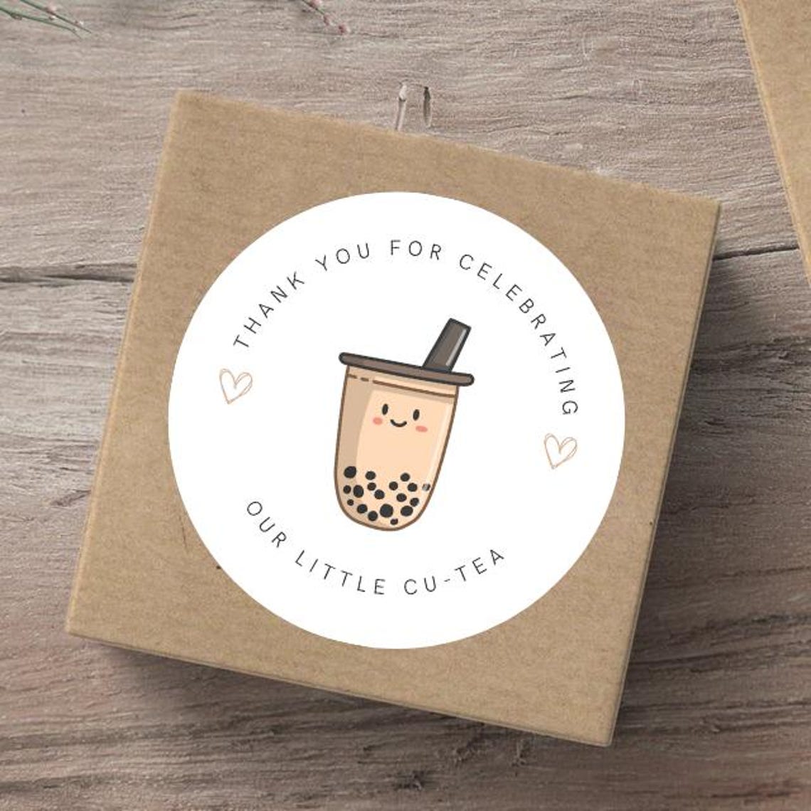 Boba Little Cu-tea Baby Shower Birthday Red Egg & Ginger Thank You ...