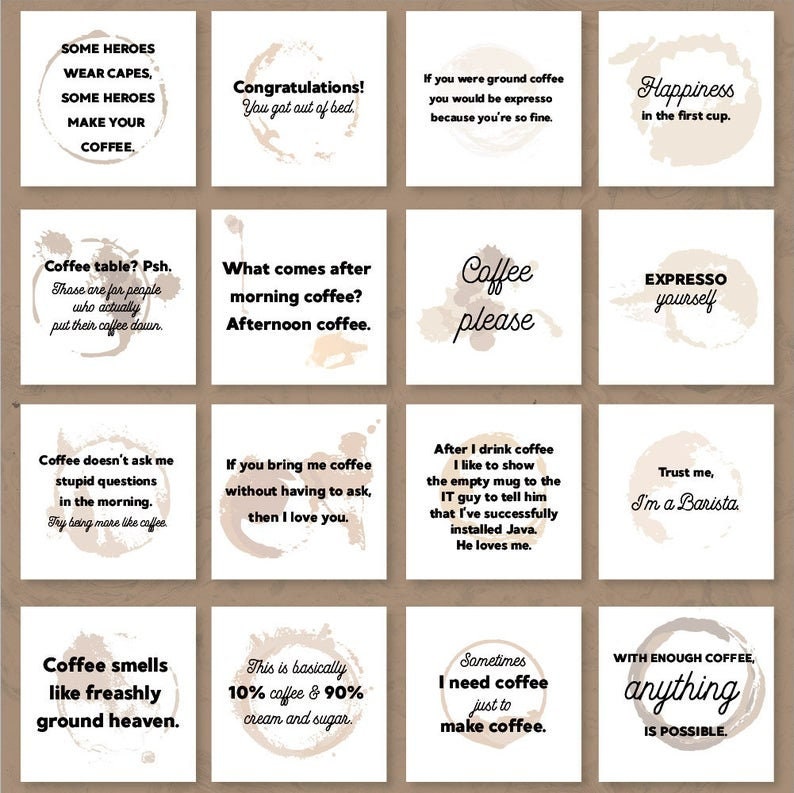 52 Coffee Quotes for Instagram, Coffee Quotes for Social Media, Coffee ...