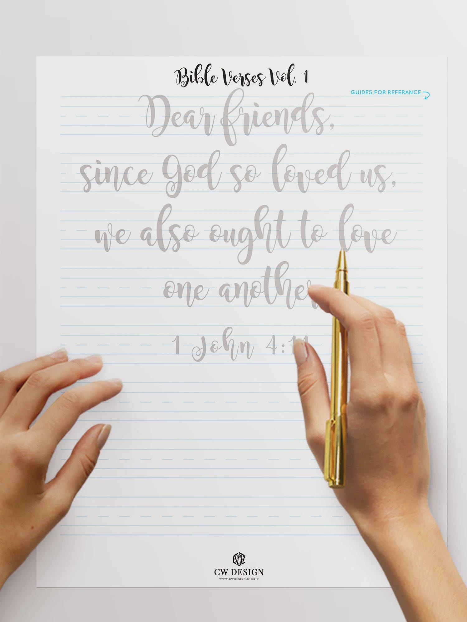 Cursive Bible Verse Handwriting Practice Sheets (digital Download) - Etsy