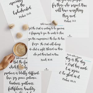 Cursive Bible Verse Handwriting Practice Sheets (digital Download) - Etsy