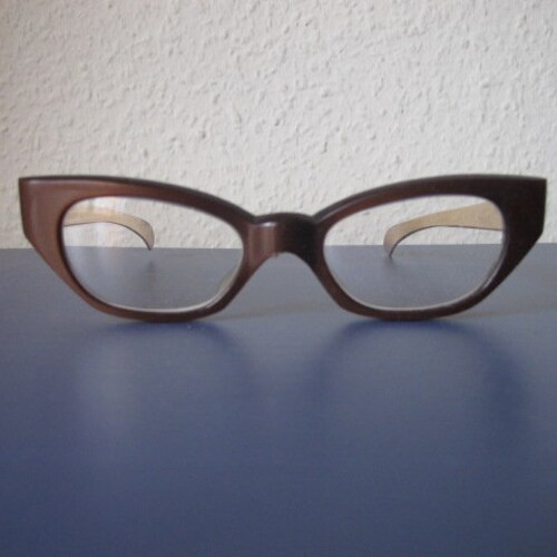 Clear Lens Women Sunglasses Cateye Vintage Frame Black And Brown Etsy