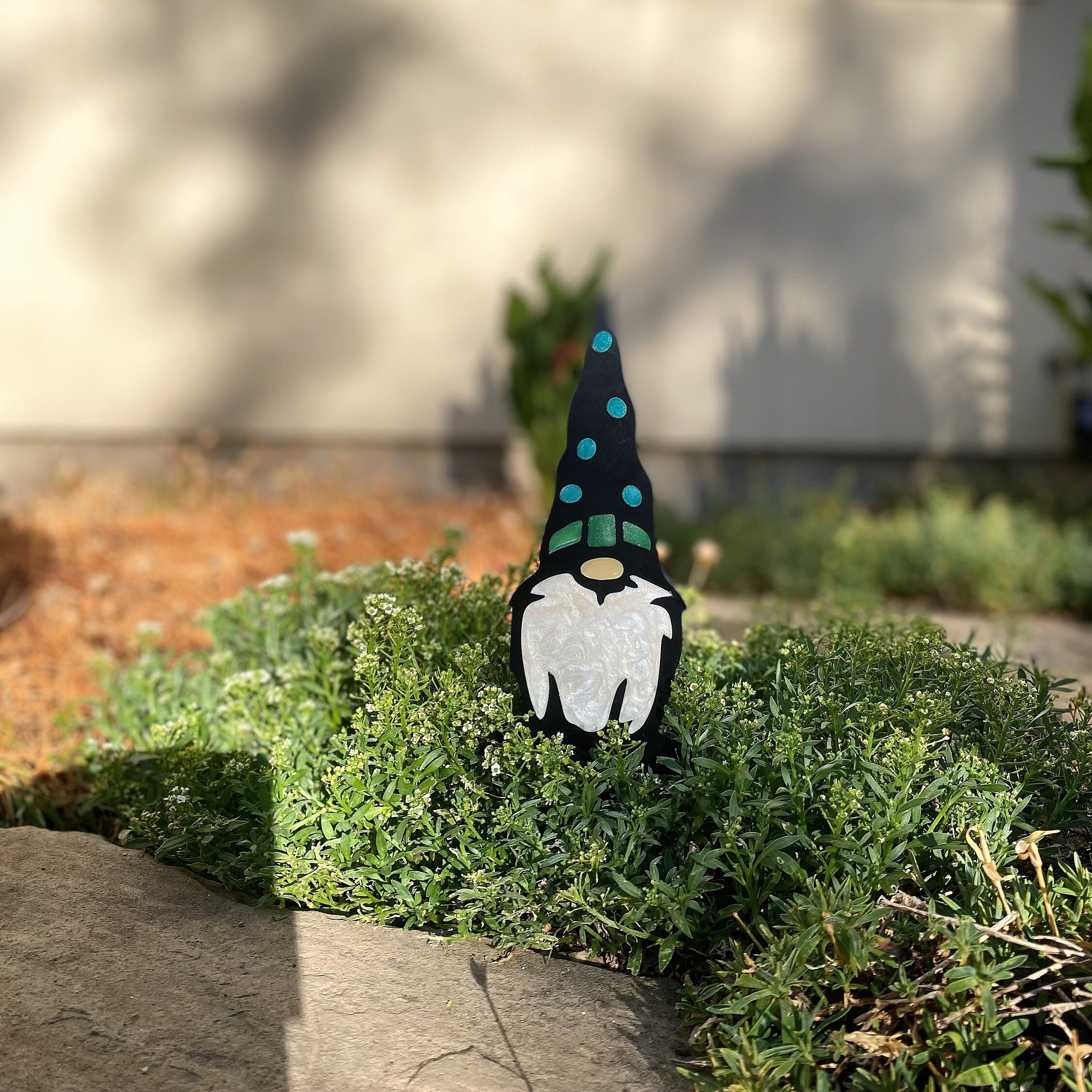 Custom Steel Garden Gnomes With Hand Poured UV Resistant Resin Accent ...