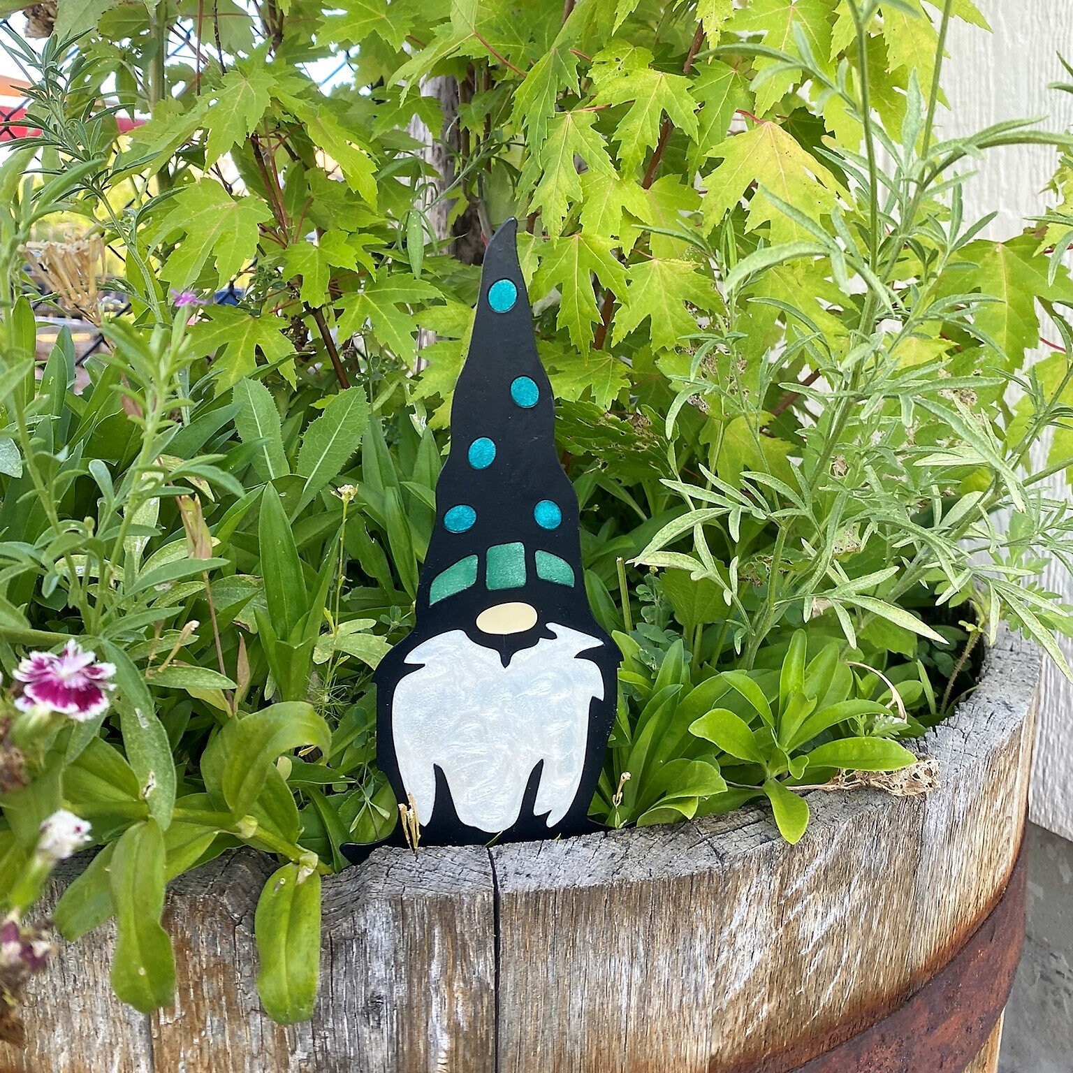 Custom Steel Garden Gnomes With Hand Poured UV Resistant Resin Accent ...