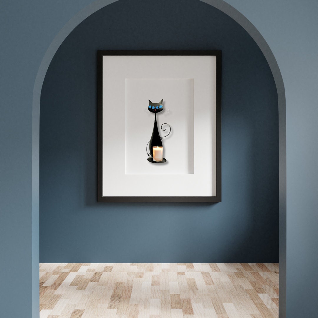 Mid Century Modern Atomic Cat Sconces With Glow-in-the-dark Eyes Set of ...