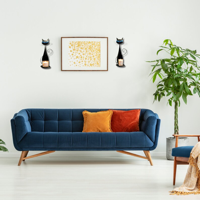 Mid Century Modern Atomic Cat Sconces With Glow-in-the-dark Eyes Set of ...