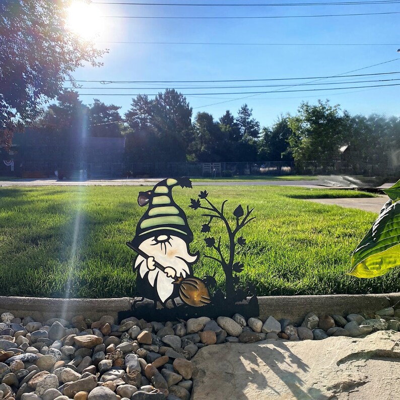 Fall-inspired Custom Steel Garden Gnomes With Uv-resistant Resin ...