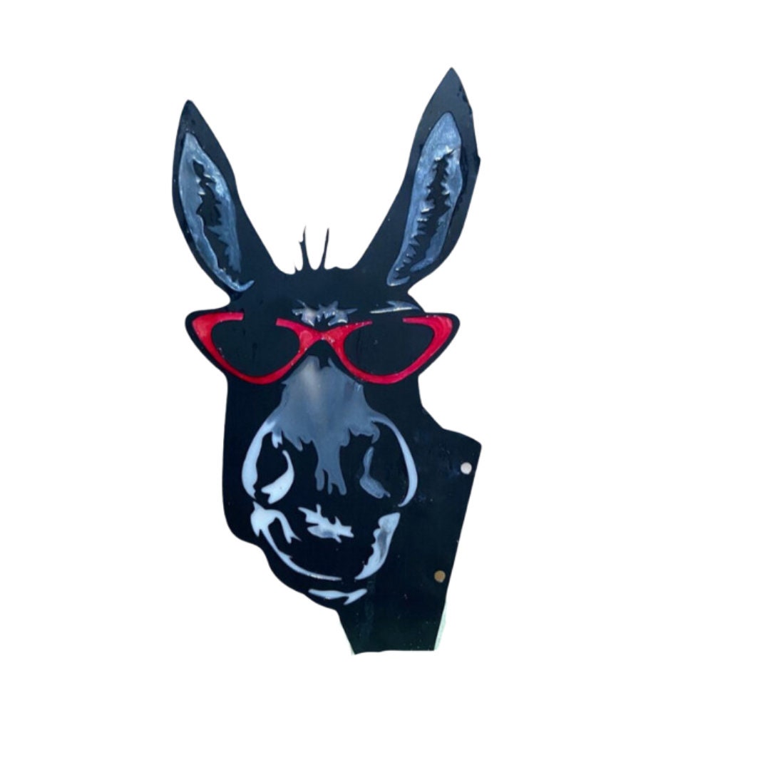 Custom Steel Quirky Donkey With Sunglasses and Hand Poured UV Resistant ...