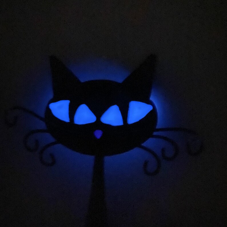 Mid Century Modern Atomic Cat Sconces With Glow-in-the-dark Eyes Set of ...