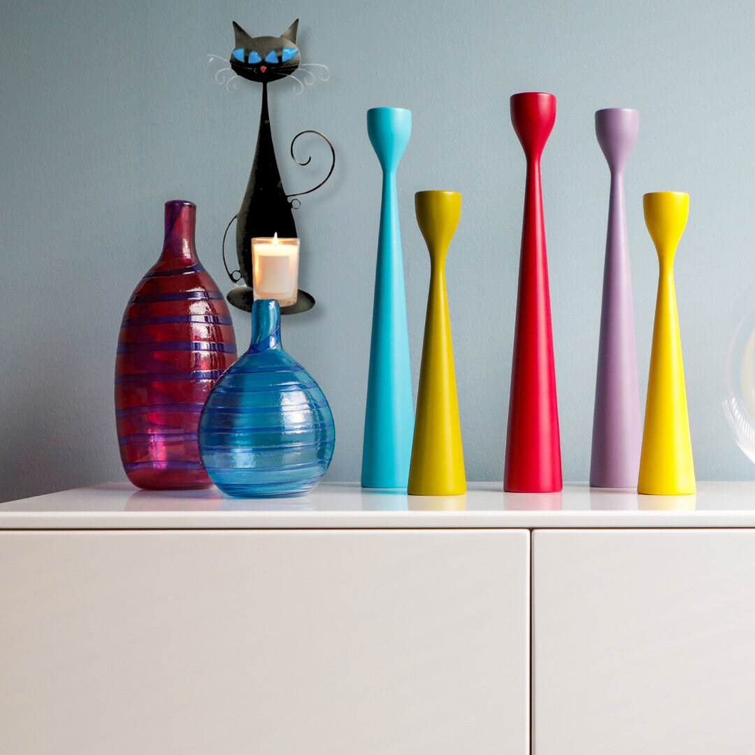 Mid Century Modern Atomic Cat Sconces With Glow-in-the-dark Eyes Set of ...