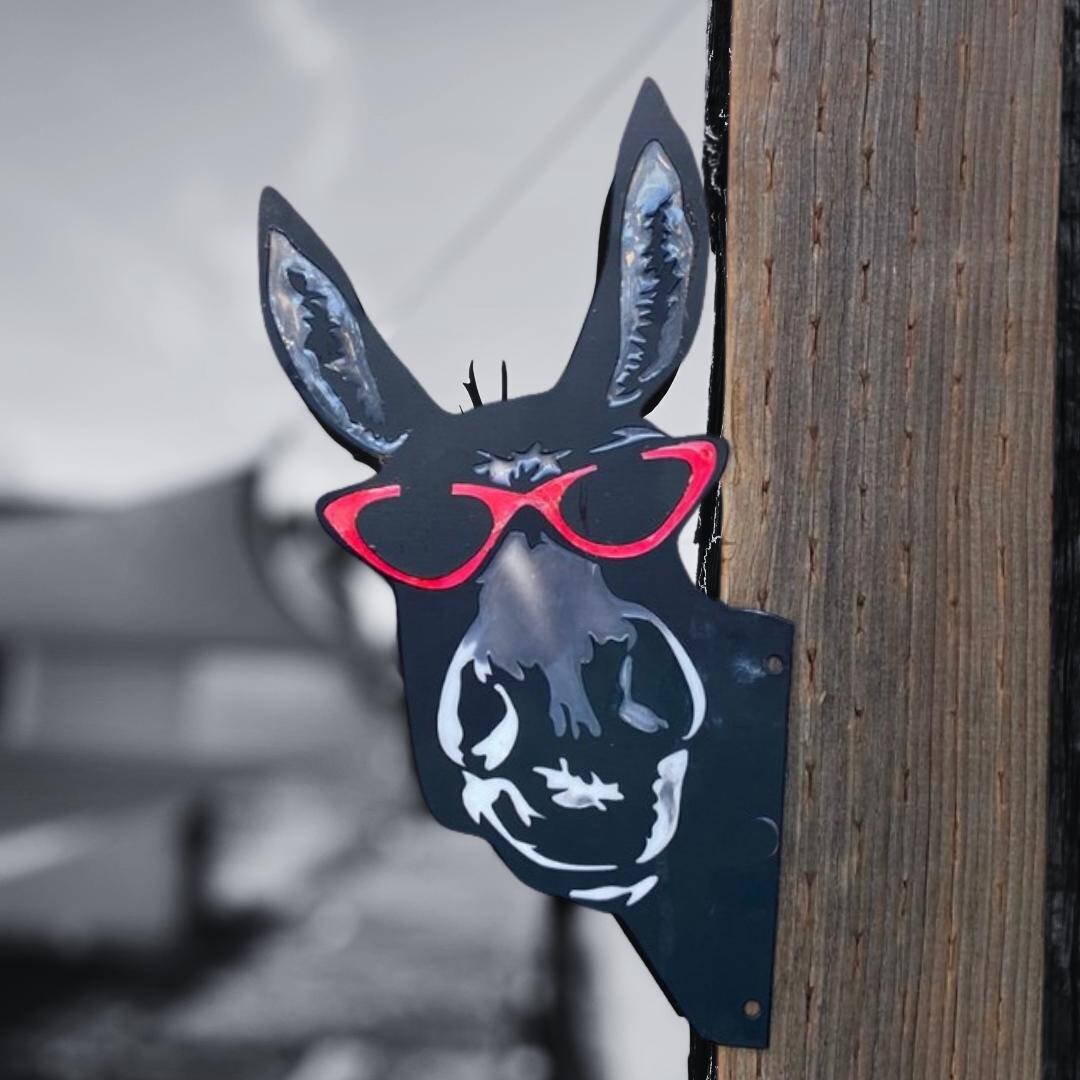 Custom Steel Quirky Donkey With Sunglasses and Hand Poured UV Resistant ...
