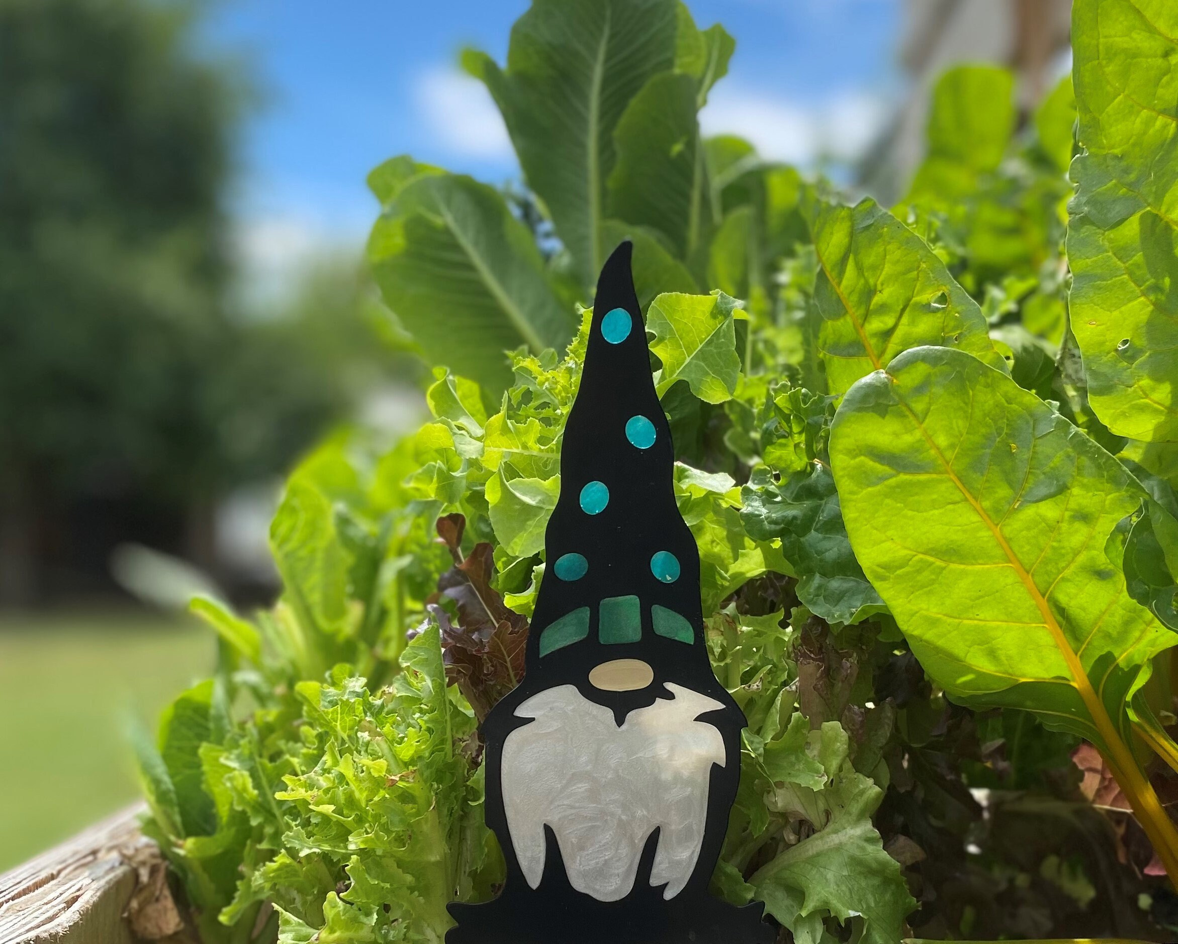 Custom Steel Garden Gnomes With Hand Poured UV Resistant Resin Accent ...