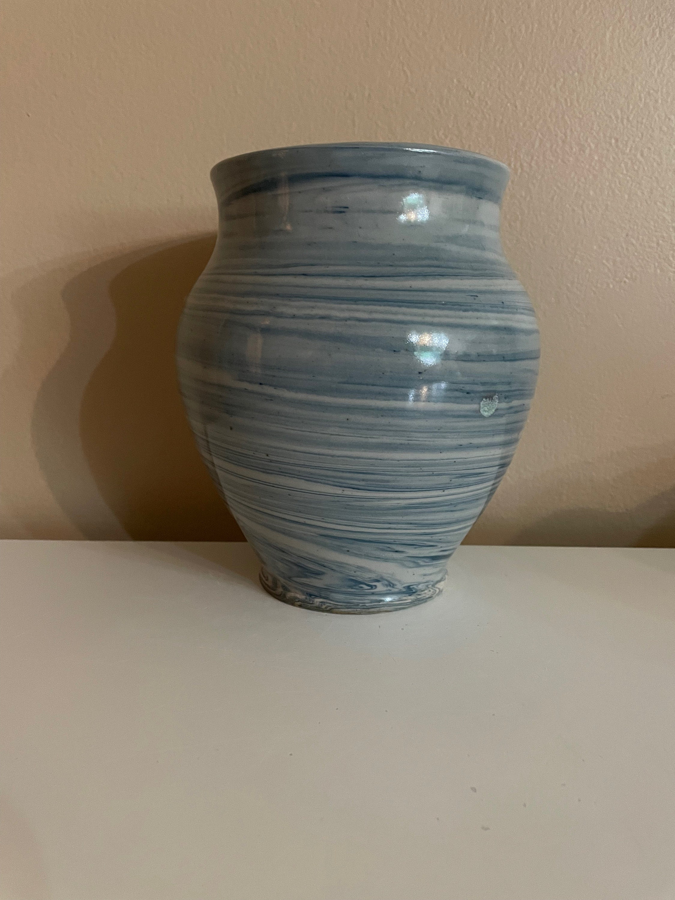 Blue and Gray Swirly Vase - Etsy