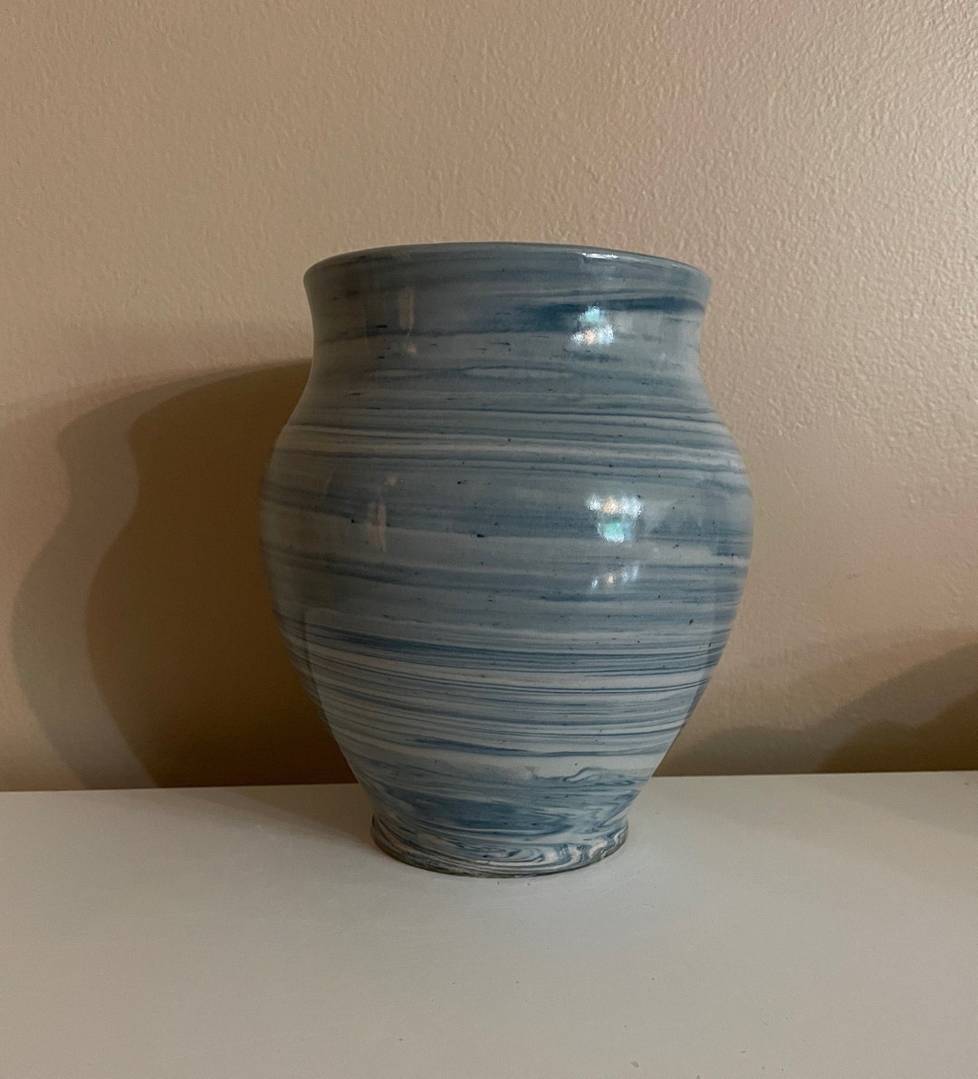 Blue and Gray Swirly Vase - Etsy