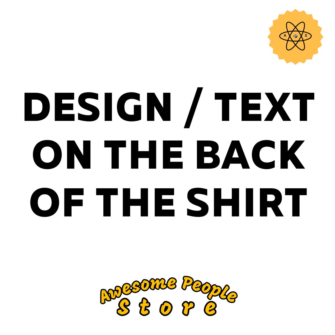 Design / Text on the Back of the Shirt Upgrade - Etsy