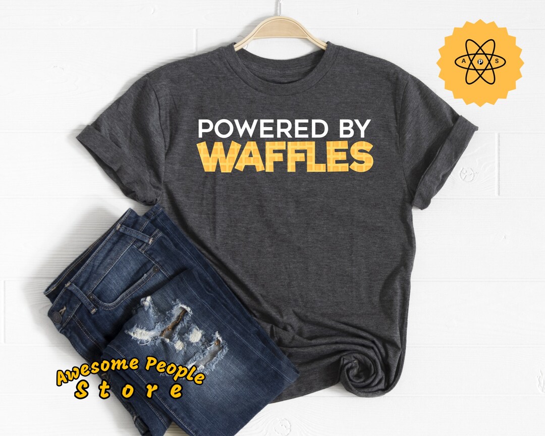 Waffles Shirt, Powered by Waffles, Waffles Lover, Breakfast Shirt ...