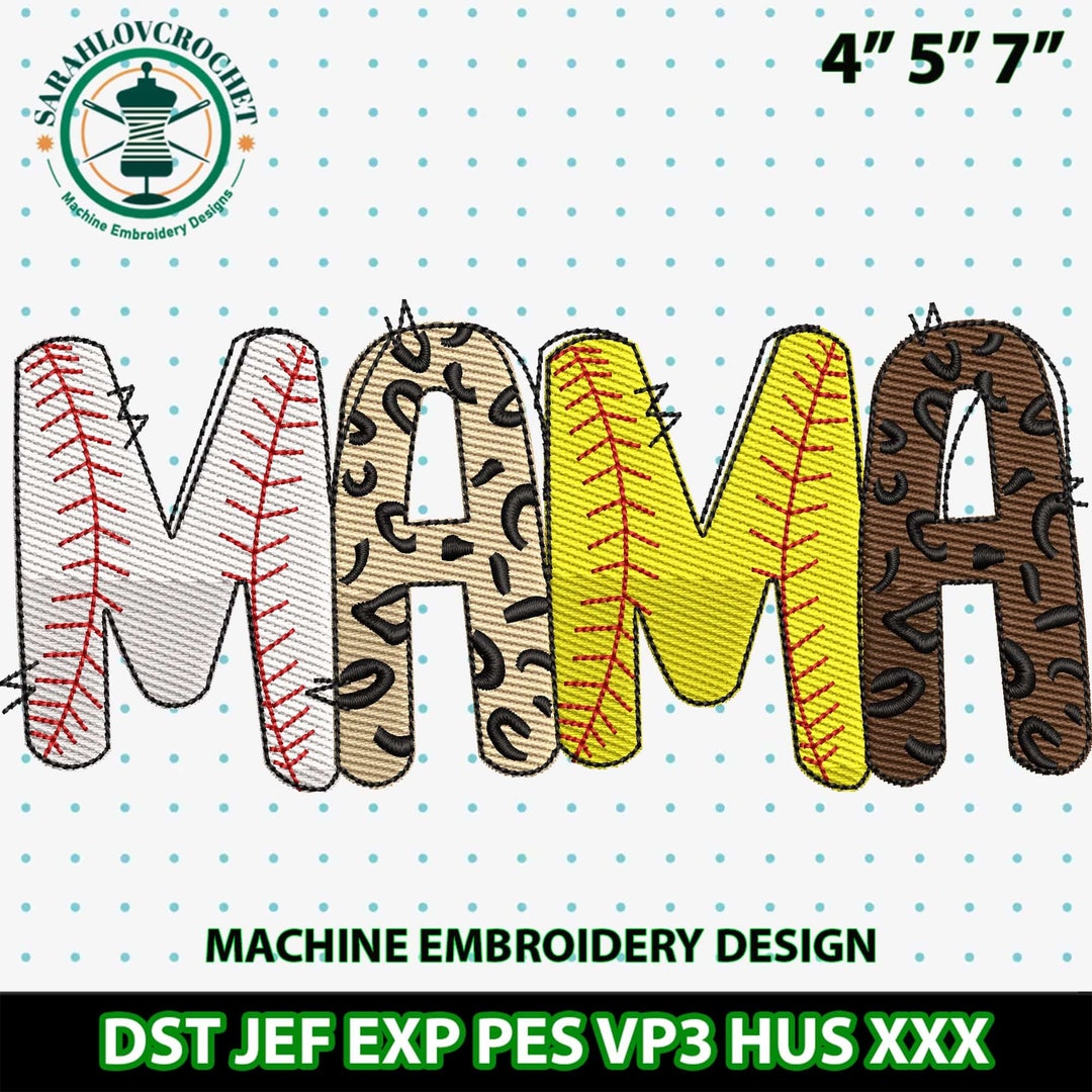 Mother's Day Embroidery Design, Sport Mama Embroidery Design ...