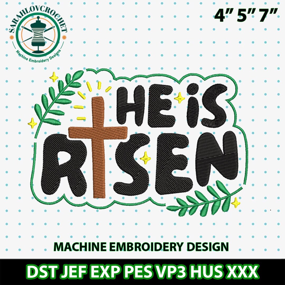 He is Risen Embroidery Machine Design, Easter Day Embroidery Design ...