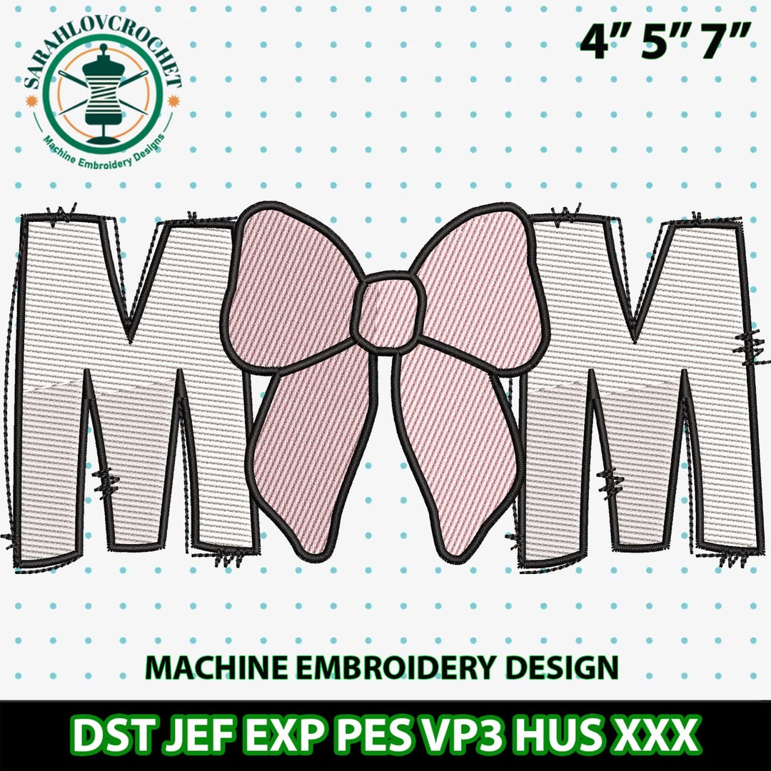 Coquette Mom Embroidery Design, Mother's Day Embroidery Design, Mom ...