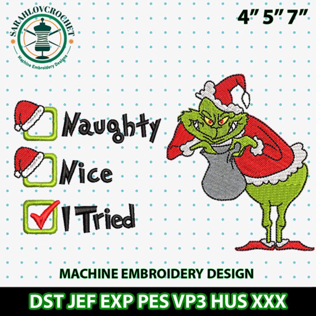 Merry Xmas Embroidery Designs, Christmas Embroidery Designs, Naughty ...