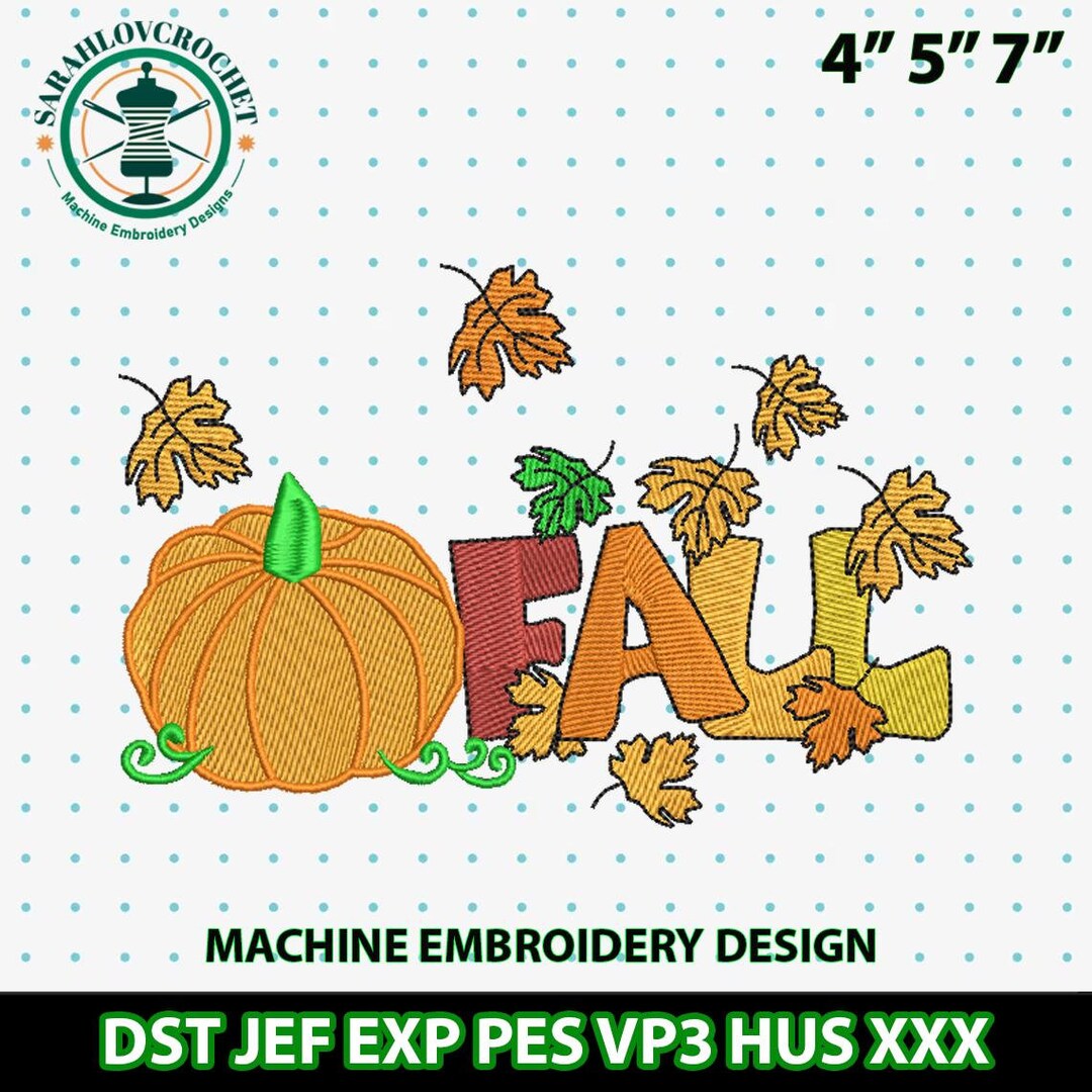Thanksgiving Pumpkin Embroidery Machine Design Fall Pumpkin - Etsy